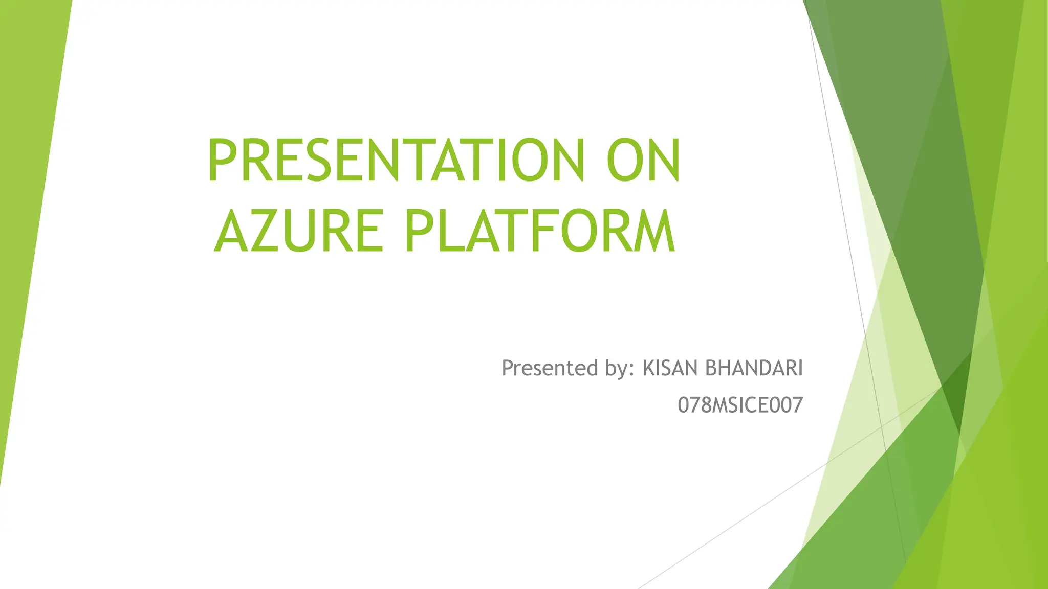 Microsoft AZURE PLATFORM PRESENTATION.pptx | Free Download