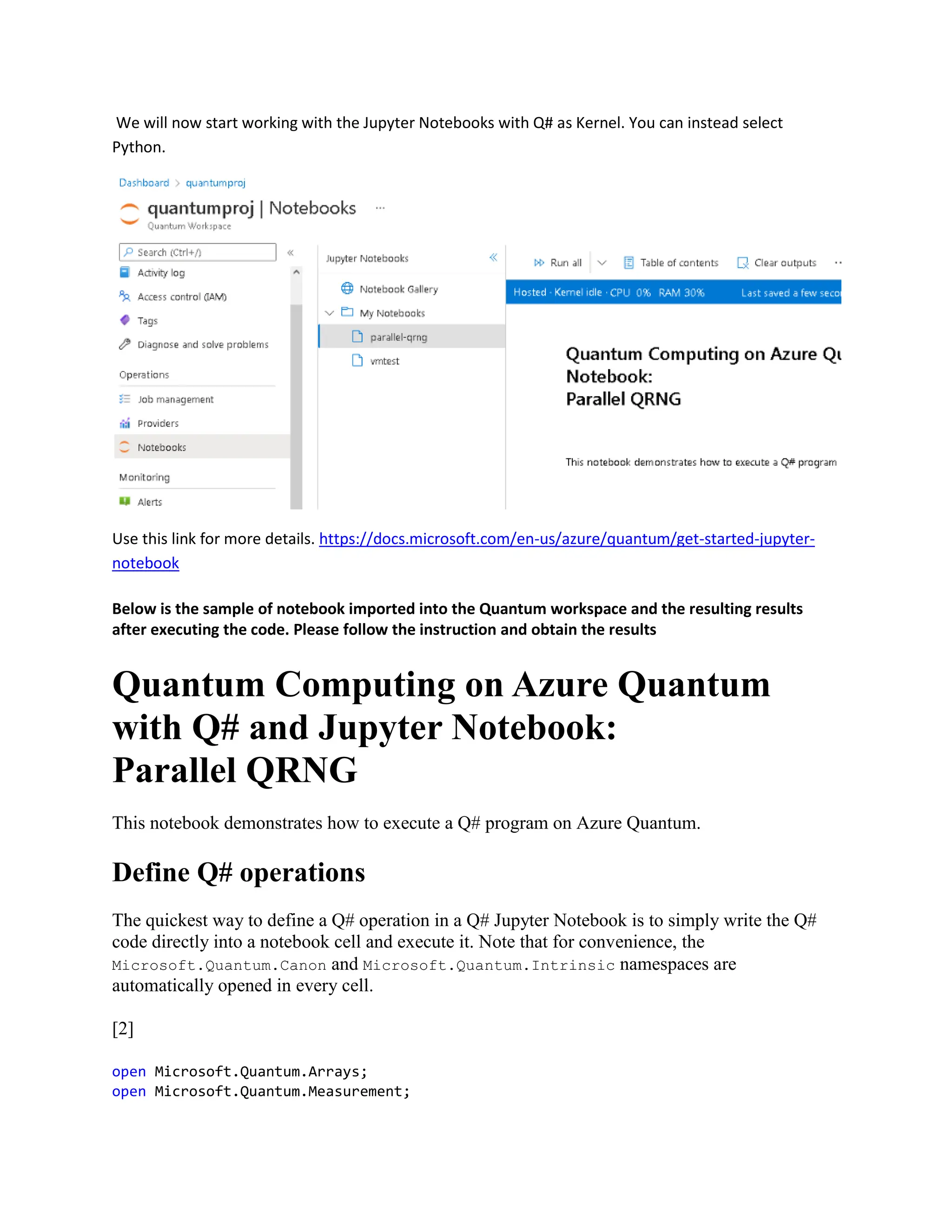 Azure Quantum Workspace for developing Q# based quantum circuits | PDF
