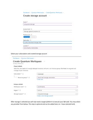 Azure Quantum Workspace for developing Q# based quantum circuits | PDF
