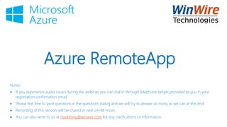Azure RemoteApp for Enterprise Architecture | PPTX