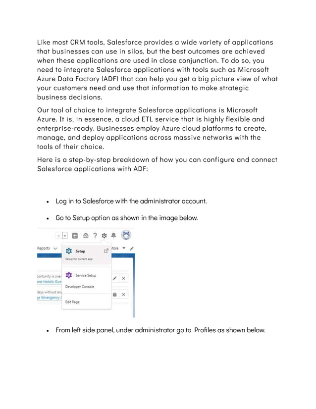 How to integrate salesforce data with azure data factory | PDF