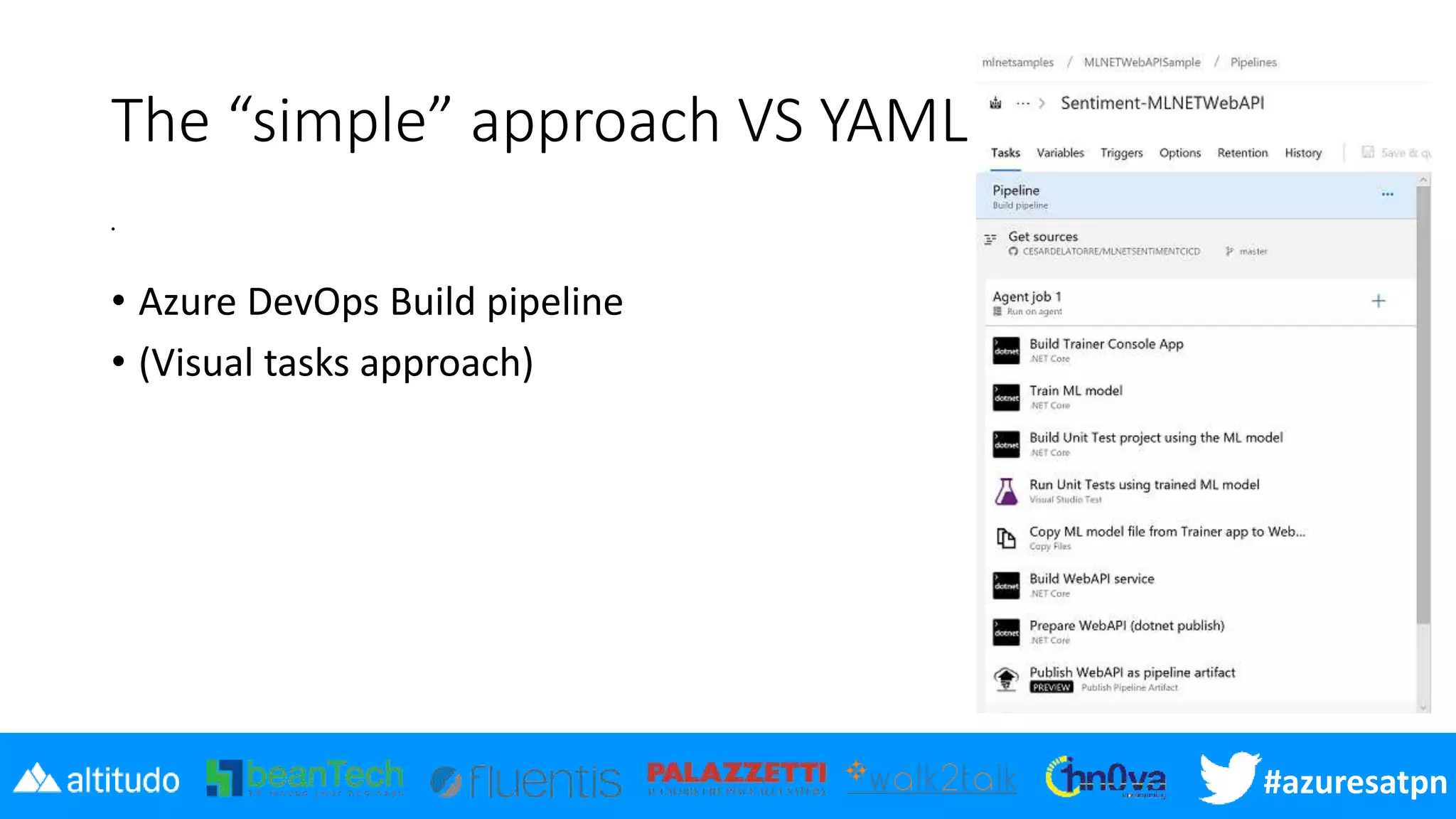 Azure saturday Pordenone 2019 - ML.NET model lifecycle with azure devops | PPT