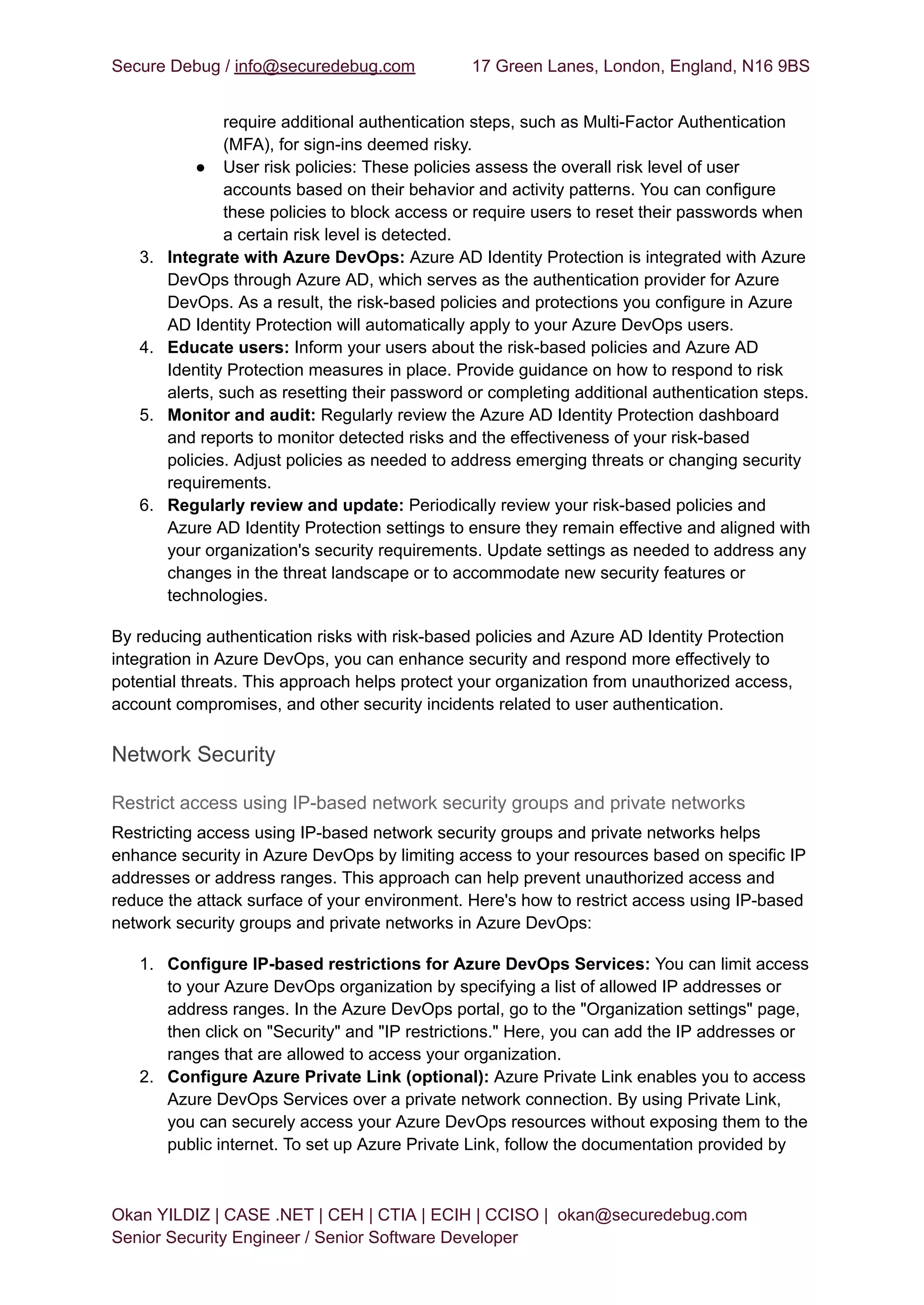 Azure Security Check List - Final.pdf | Cloud Computing | Internet