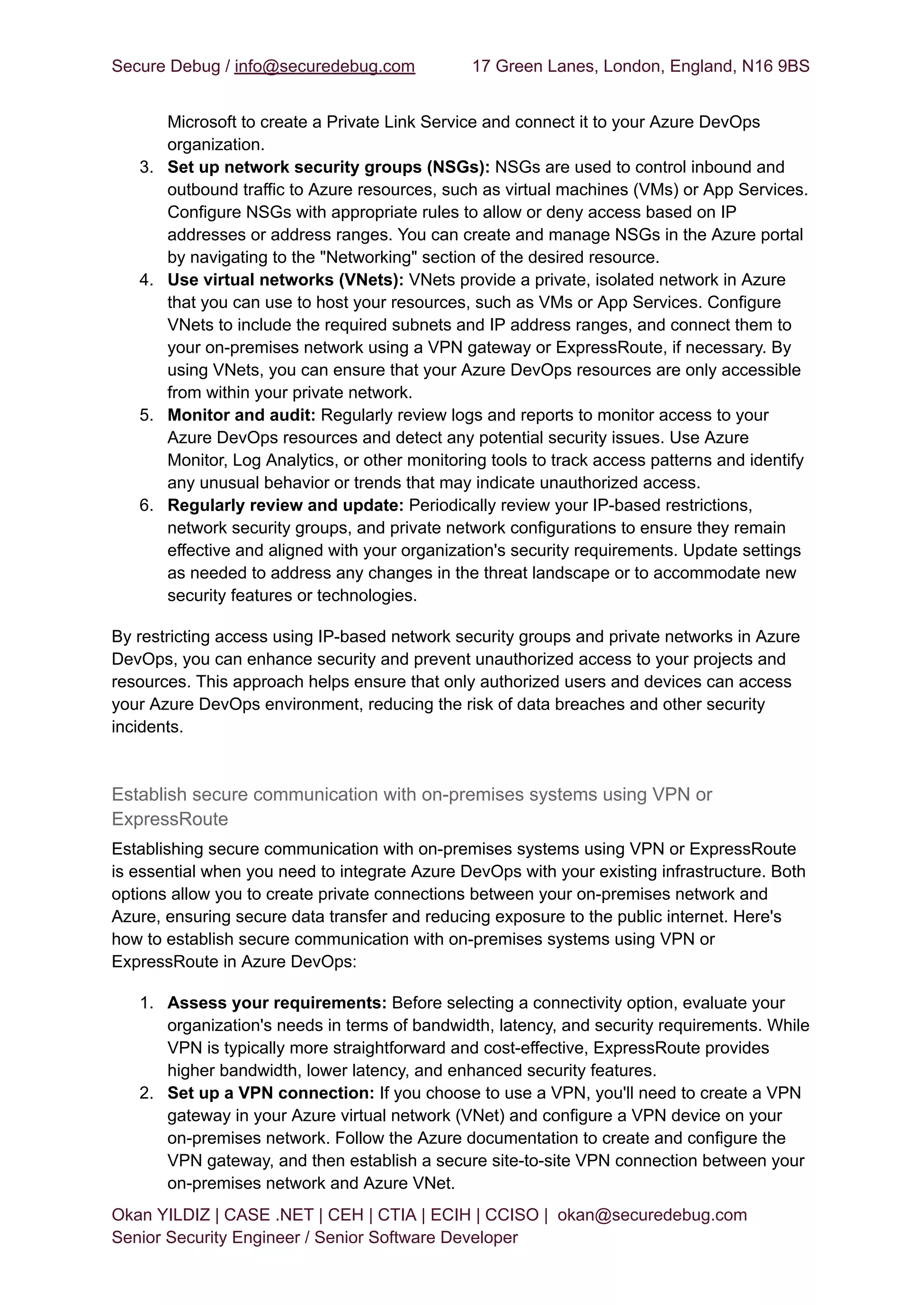 Azure Security Check List - Final.pdf | Cloud Computing | Internet