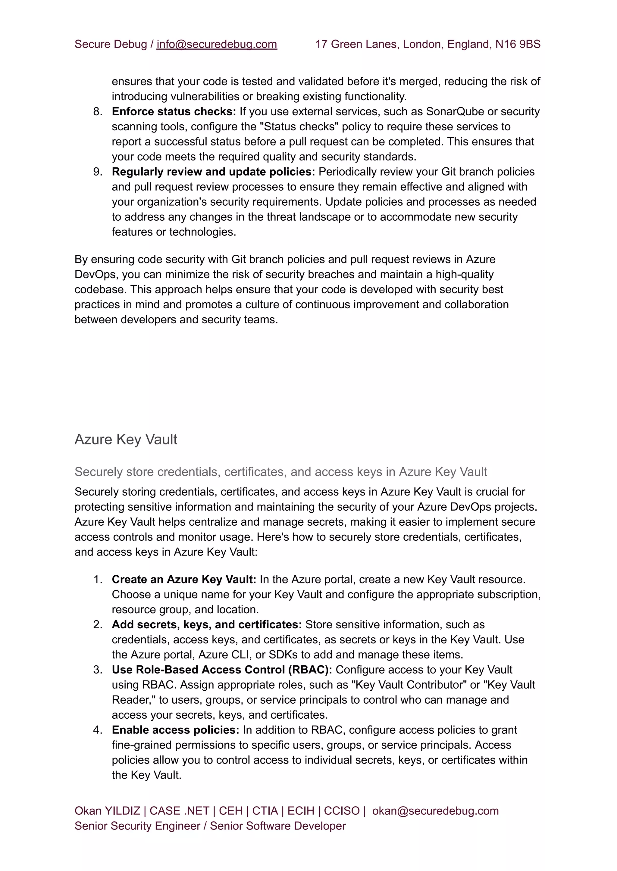 Azure Security Check List - Final.pdf | Cloud Computing | Internet