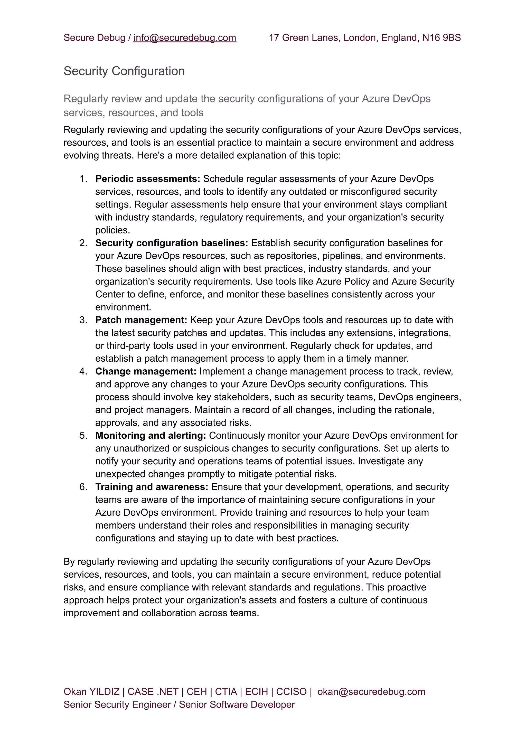 Azure Security Check List - Final.pdf | Cloud Computing | Internet