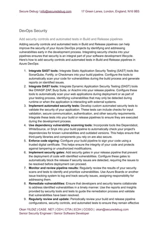 Azure Security Check List - Final.pdf | Cloud Computing | Internet