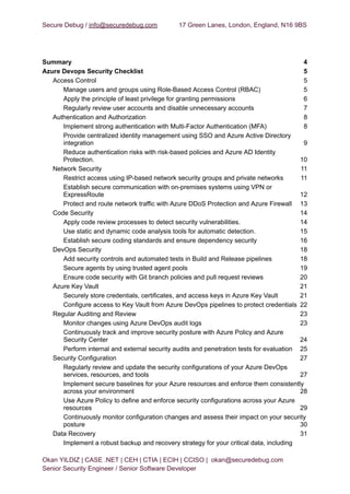 Azure Security Check List - Final.pdf | Cloud Computing | Internet