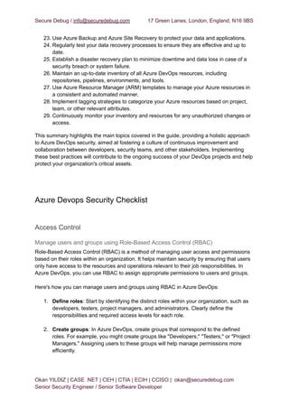 Azure Security Check List - Final.pdf | Cloud Computing | Internet
