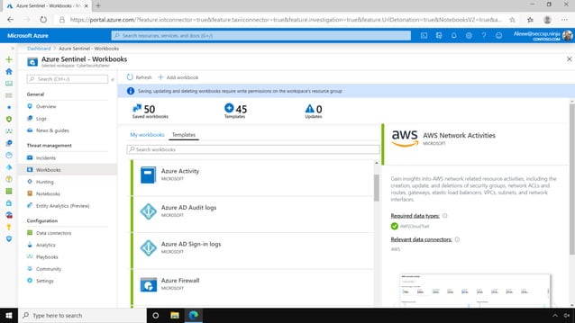 Azure Sentinel "click through experience" | PPTX