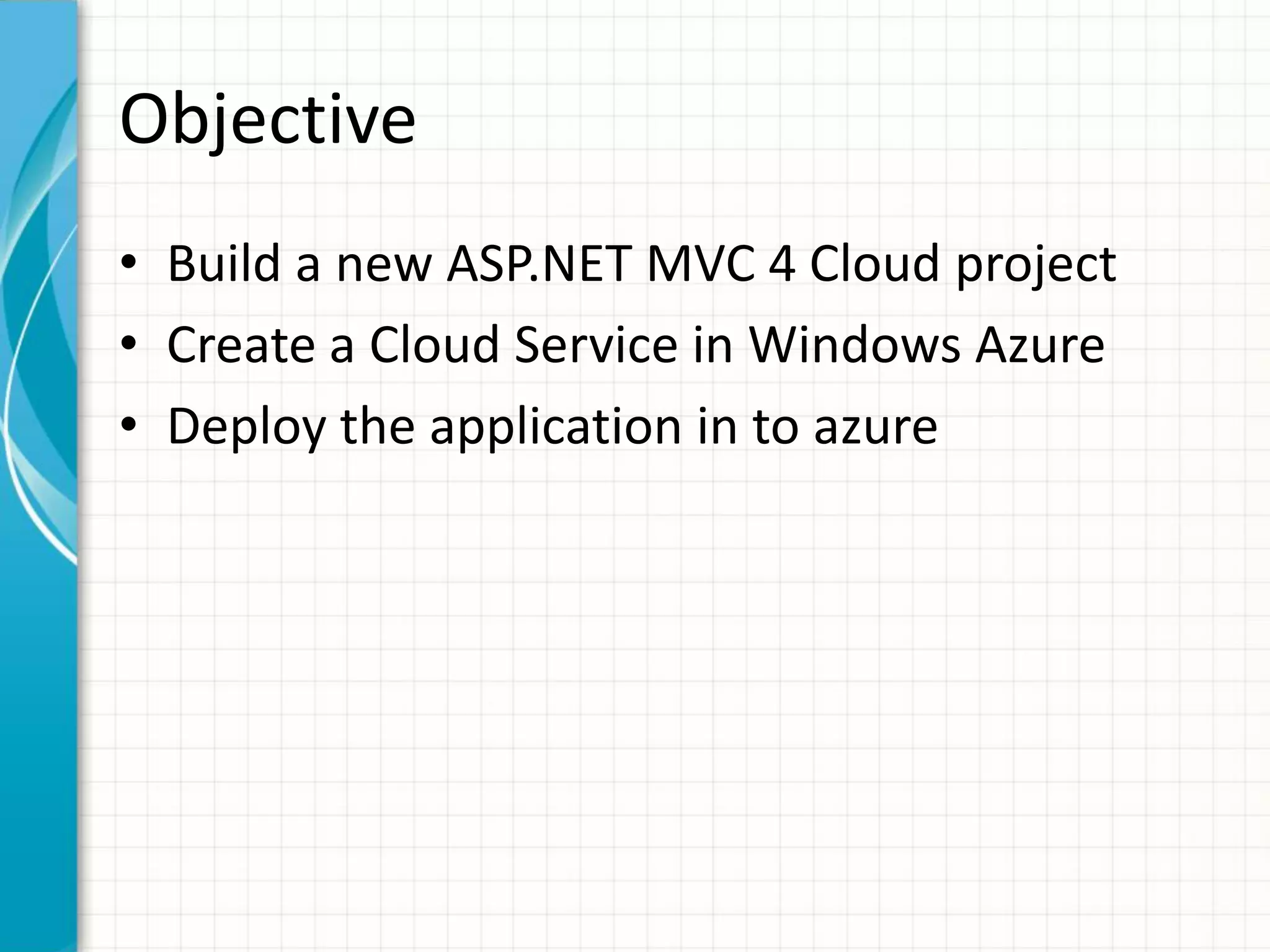 Azure series 2 creating a cloud service - web role | PPT Azure series 2 creating a cloud service - web role | PPT