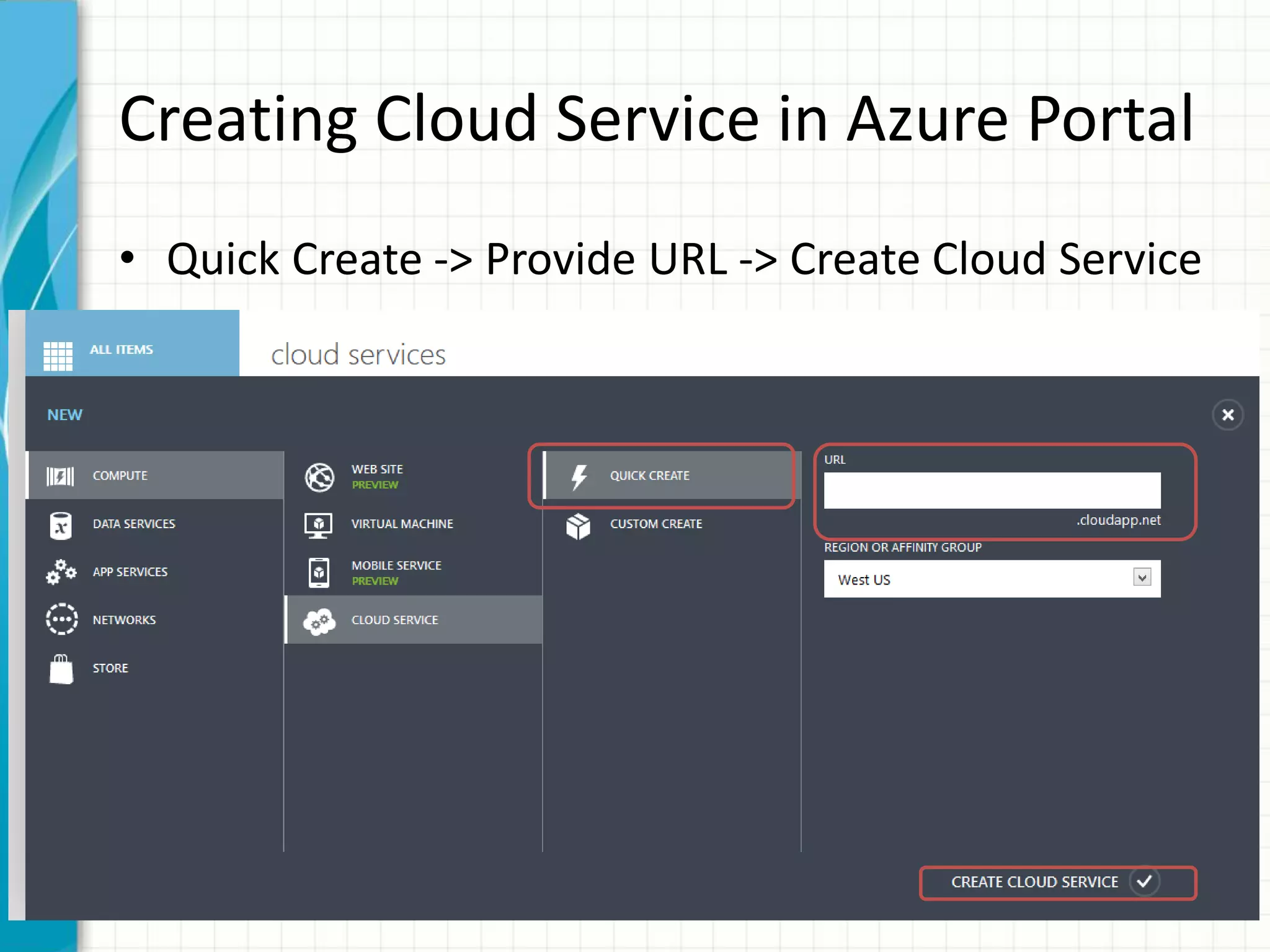 Azure series 2 creating a cloud service - web role | PPT