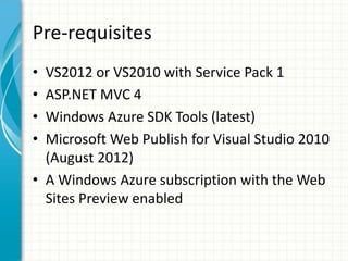 Azure series 2 creating a cloud service - web role | PPT