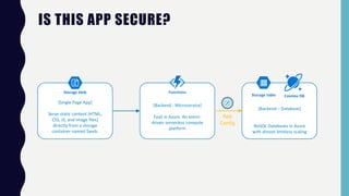 Azure serverless security | PPTX | Cloud Computing | Internet