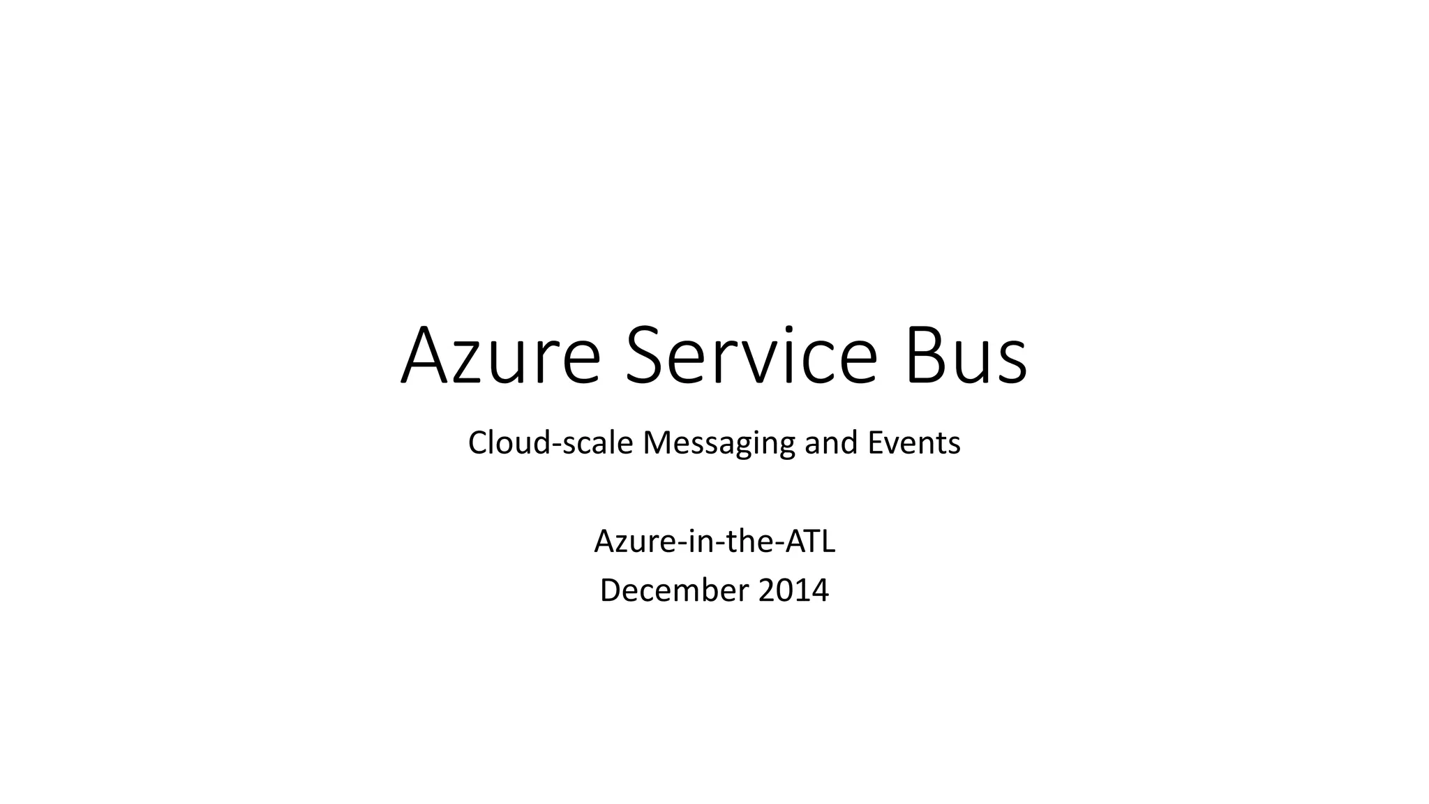 Azure Service Bus Ppt