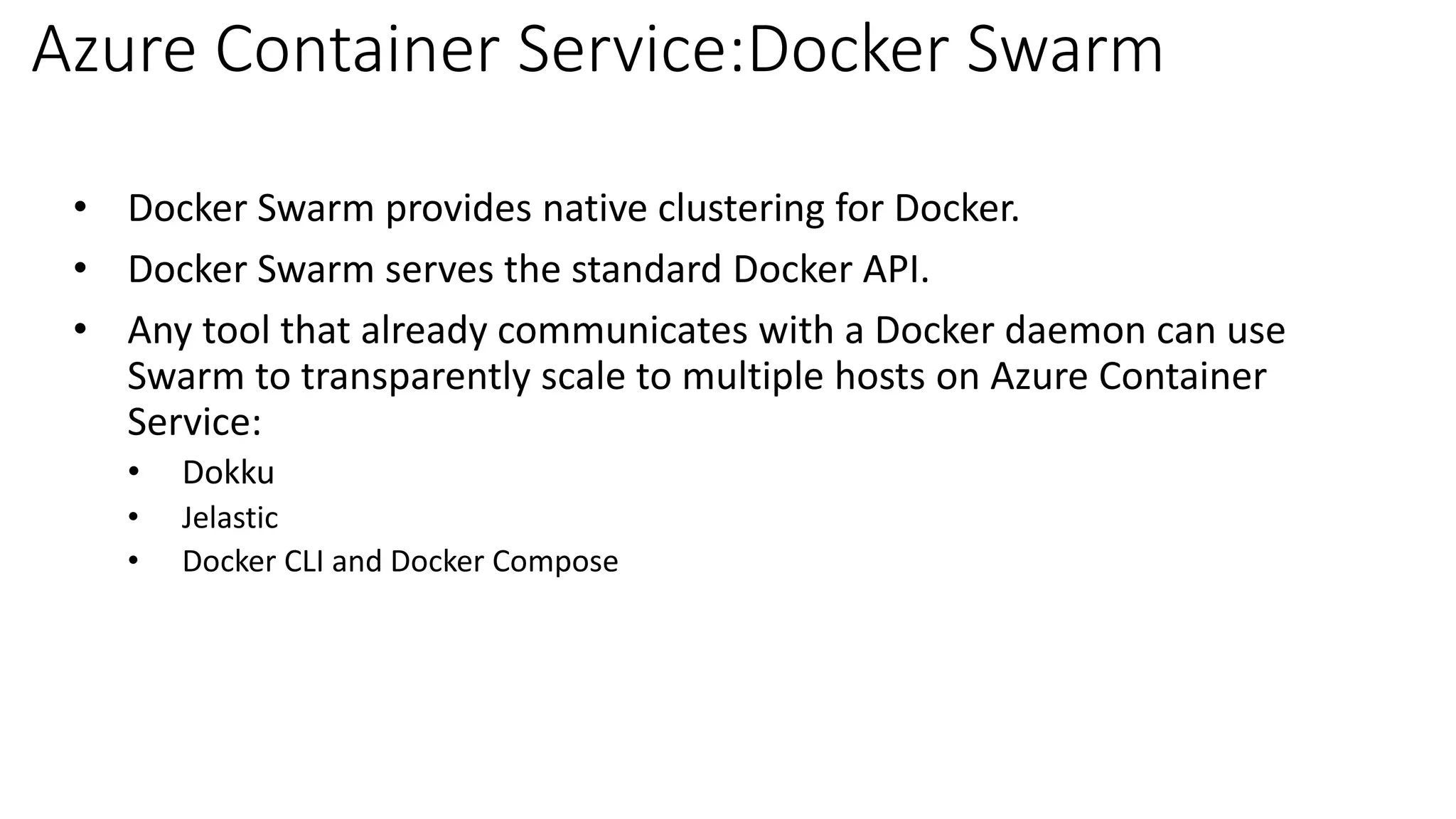 Azure: Docker Container orchestration, PaaS ( Service Farbic ) and High ...