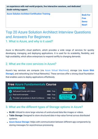 Azure Solution Architect Interview Questions By ScholarHat | PDF