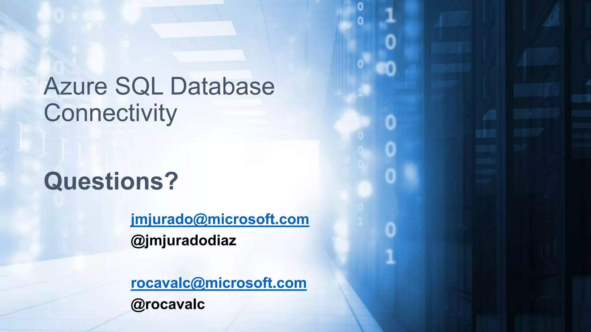 Azure SQL Database - Connectivity Best Practices | PPT