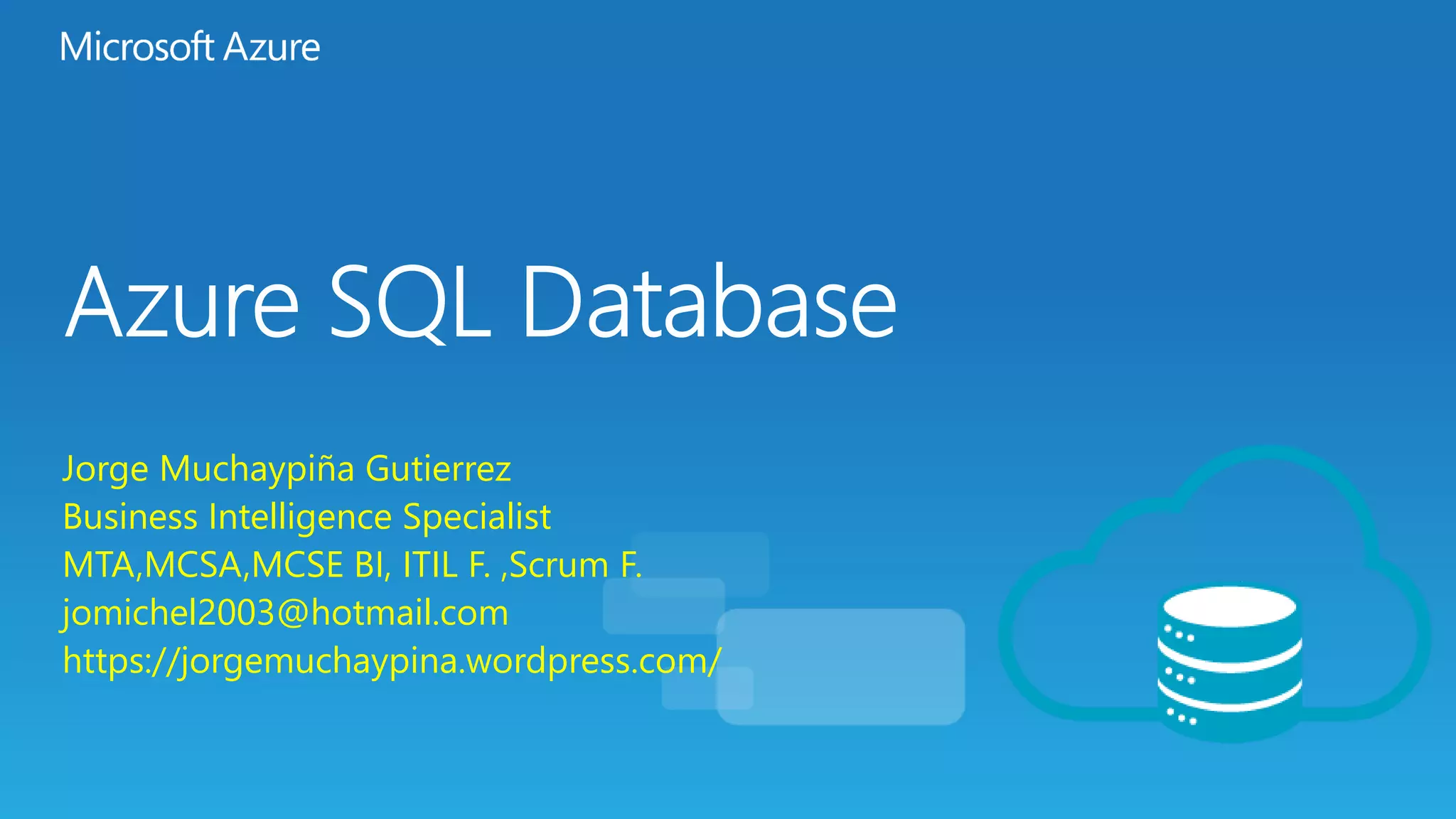 Azure Sql Database Ppt