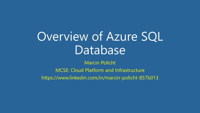 Azure SQL Database | PDF