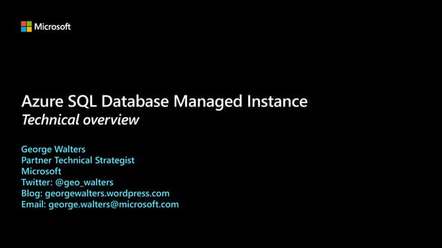 Azure SQL Database Managed Instance - technical overview | PDF