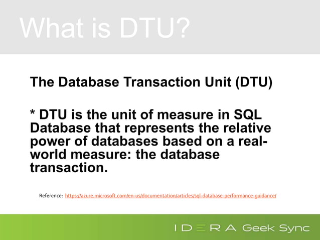 Geek Sync - Azure SQL Database Performance Tuning | PPT