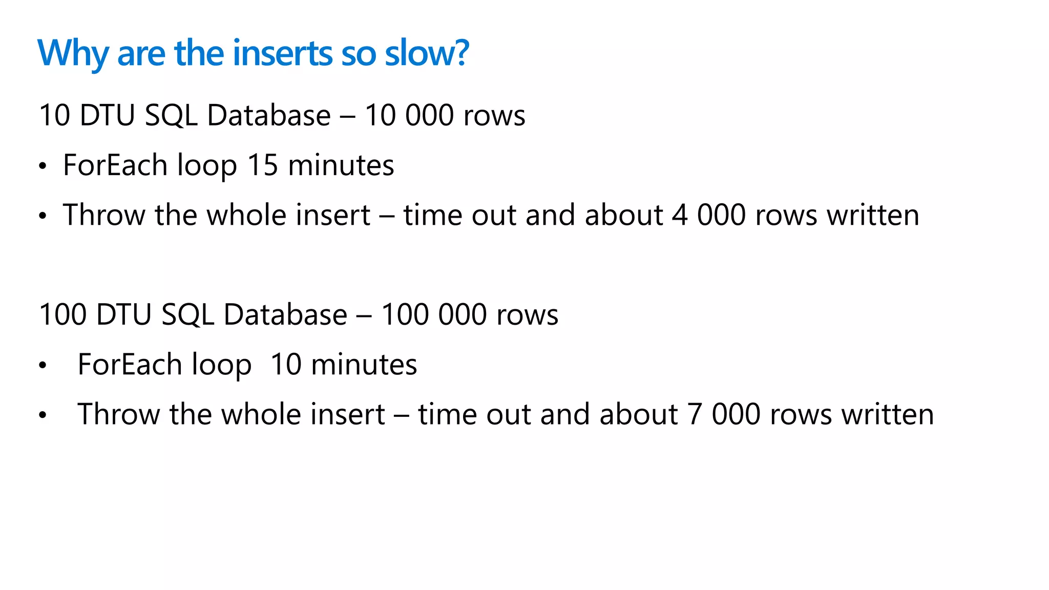 Azure sql insert perf | PPTX