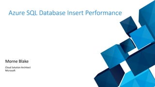 Azure sql insert perf | PPT