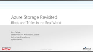 Azure Storage Revisited | PPT