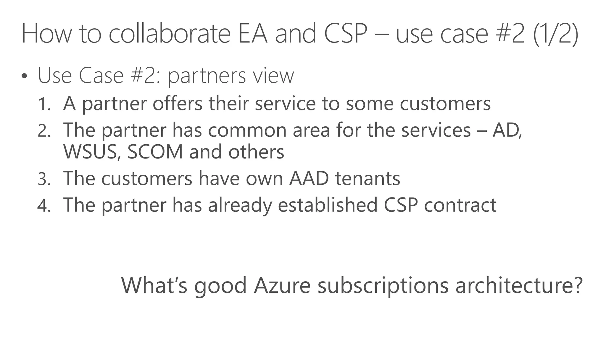 Azure subscription management with EA and CSP | PPTX