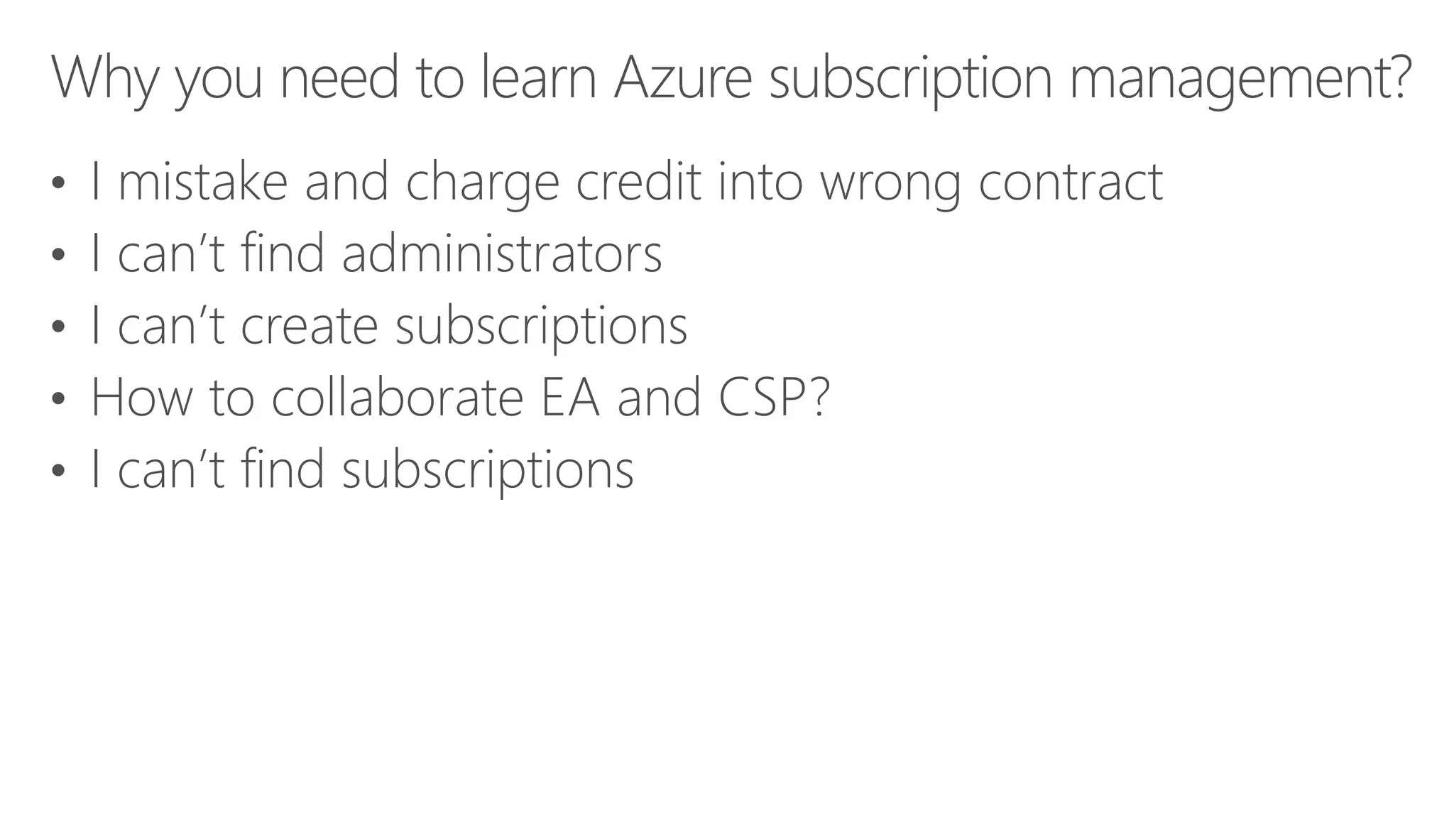 Azure subscription management with EA and CSP | PPTX