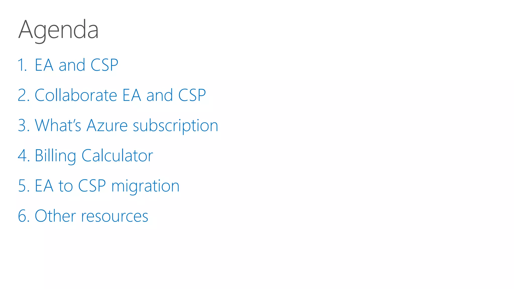 Azure subscription management with EA and CSP | PPTX