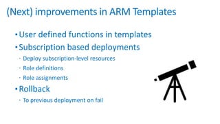Azure deployments and ARM templates | PPTX