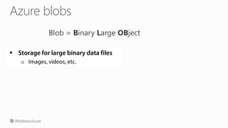 Azure SQL, Blobs and ATS | PPTX