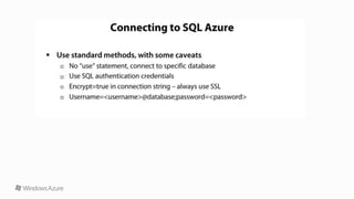 Azure SQL, Blobs and ATS | PPTX