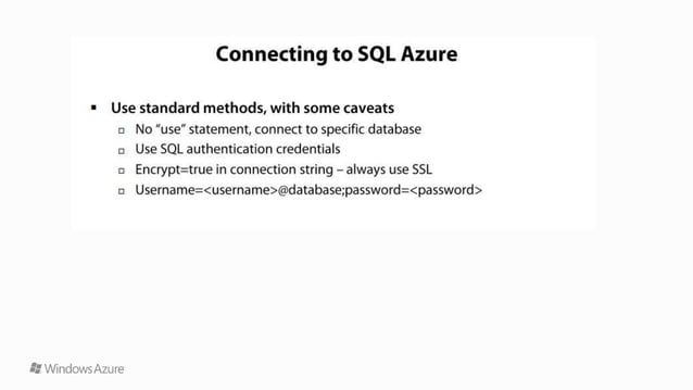 Azure SQL, Blobs and ATS | PPTX
