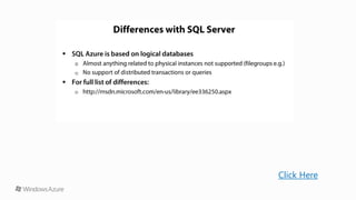 Azure SQL, Blobs and ATS | PPTX