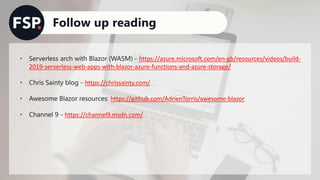 UK Azure User Group - Blazor and Azure (Tim Ebenezer) | PPT