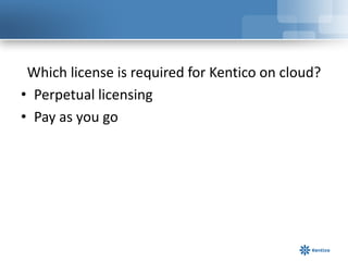 Common questions for Windows Azure and Kentico CMS | PPT