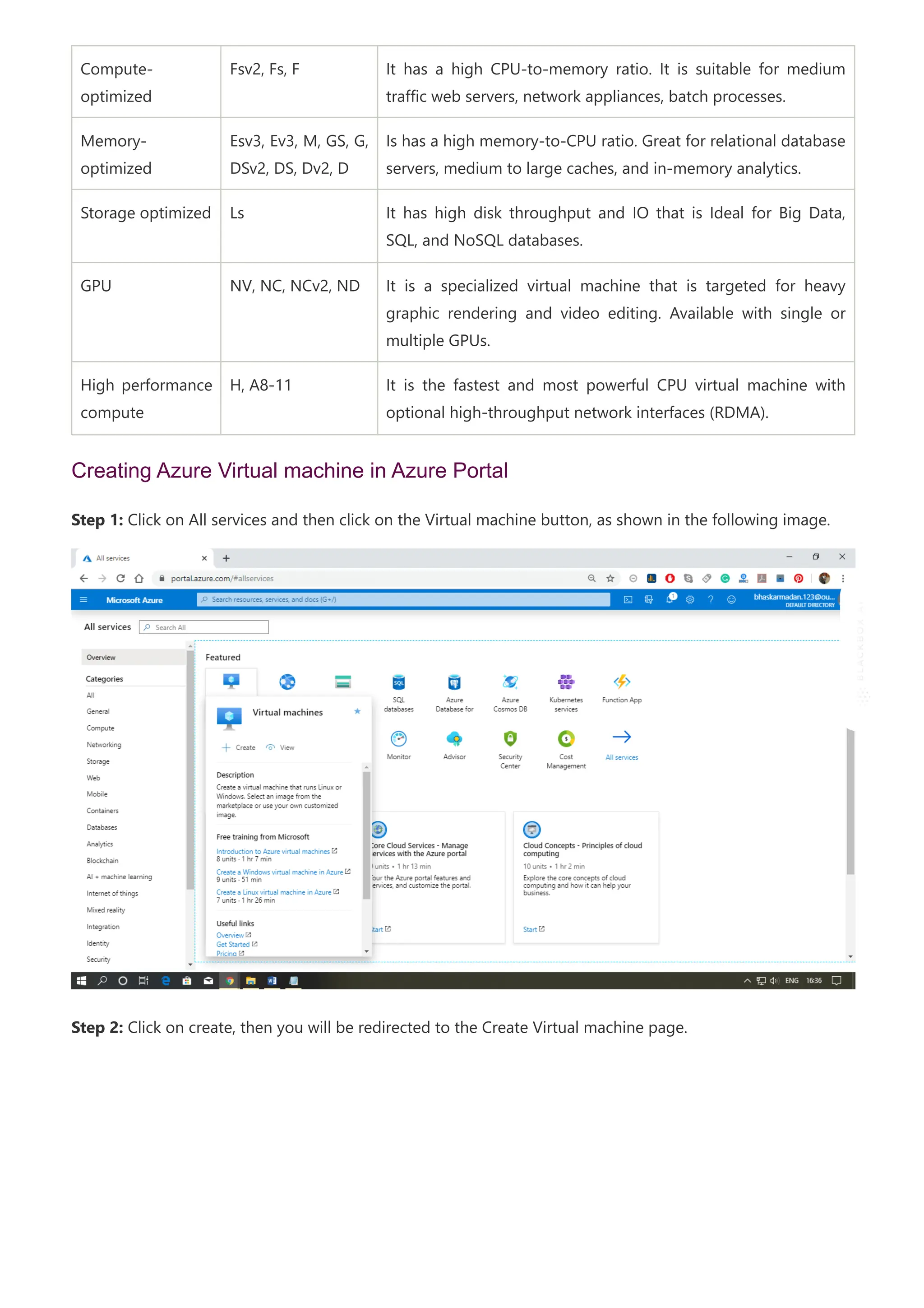Azure Virtual Machines cloud computing in btech cse | PDF