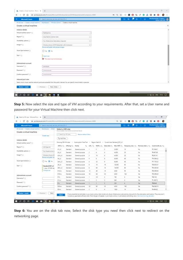 Azure Virtual Machines cloud computing in btech cse | PDF
