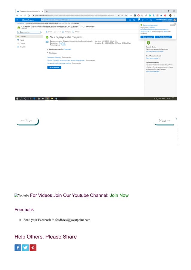 Azure Virtual Machines Cloud Computing In Btech Cse Pdf