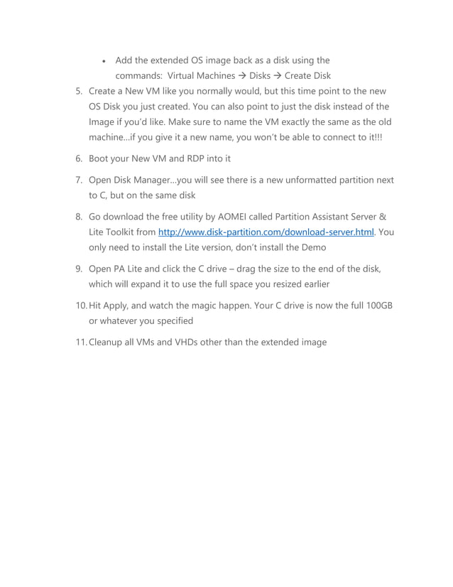 Azure vm resizing the os disk | PDF | Cloud Computing | Internet