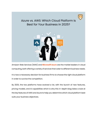 Azure vs AWS Which Cloud Platform Is Best for Your Business in 2025 | PDF