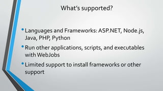 Azure Web Apps - Introduction | PPT