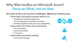 Cloud Messaging with NServiceBus and Microsoft Azure | PPT