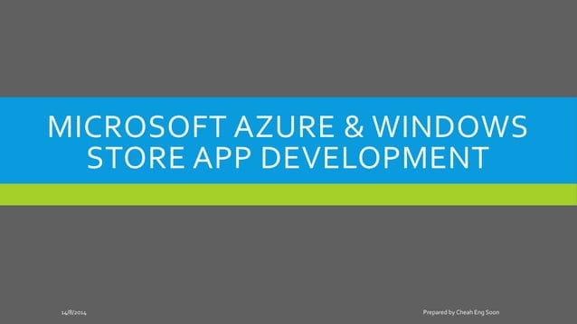 Azure With Windows Store App Development | PPT