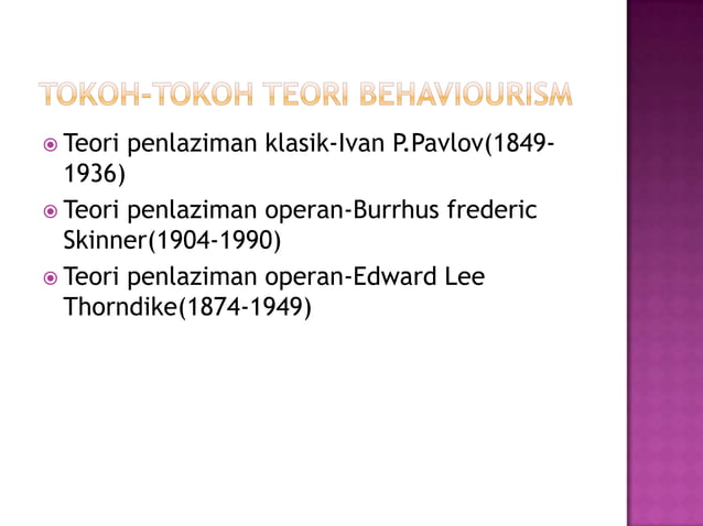 reka bentuk pengajaran teori behaviour | PPTX