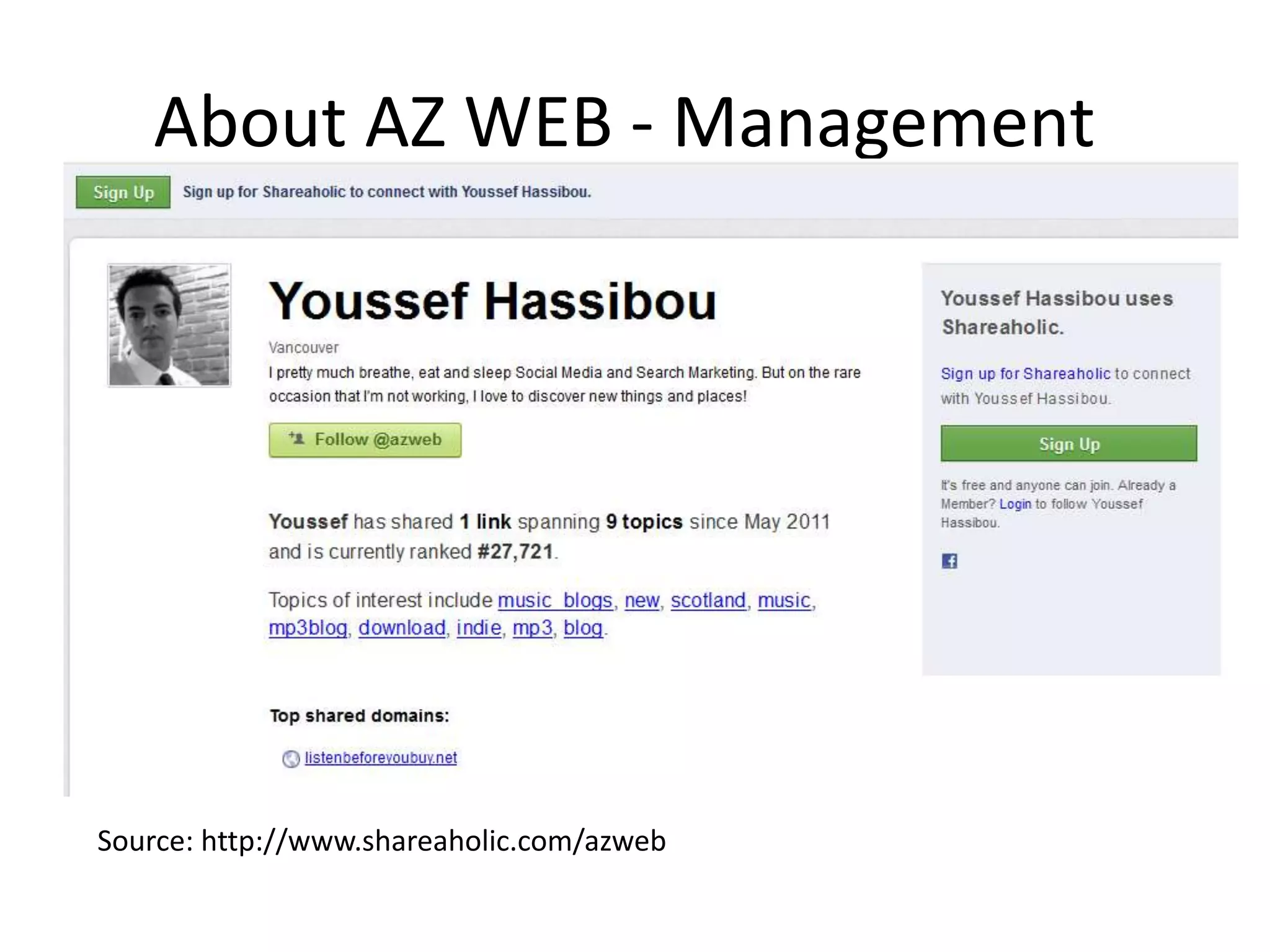 Az web company profiling example | PPTX