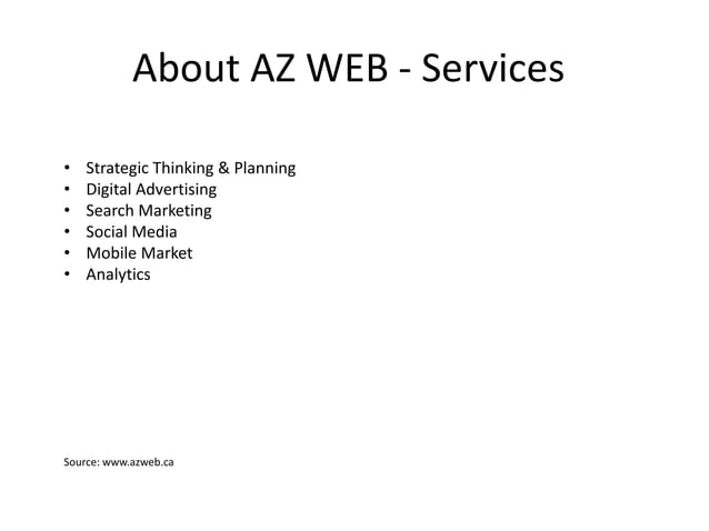 Az web company profiling example | PPTX